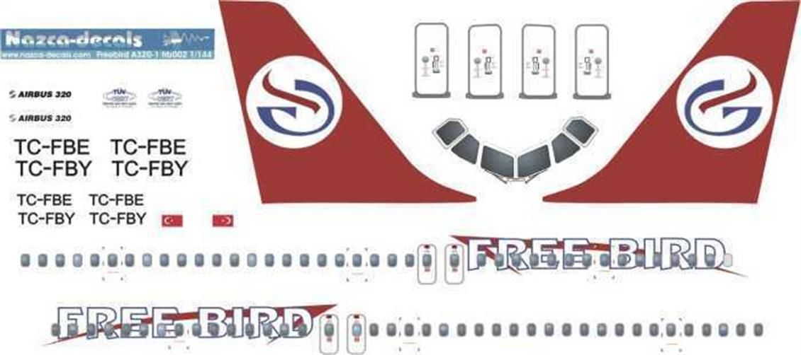 NAZCADECALS, FRB001 1/144 FREEBIRD DECAL-OLD SCHEME,