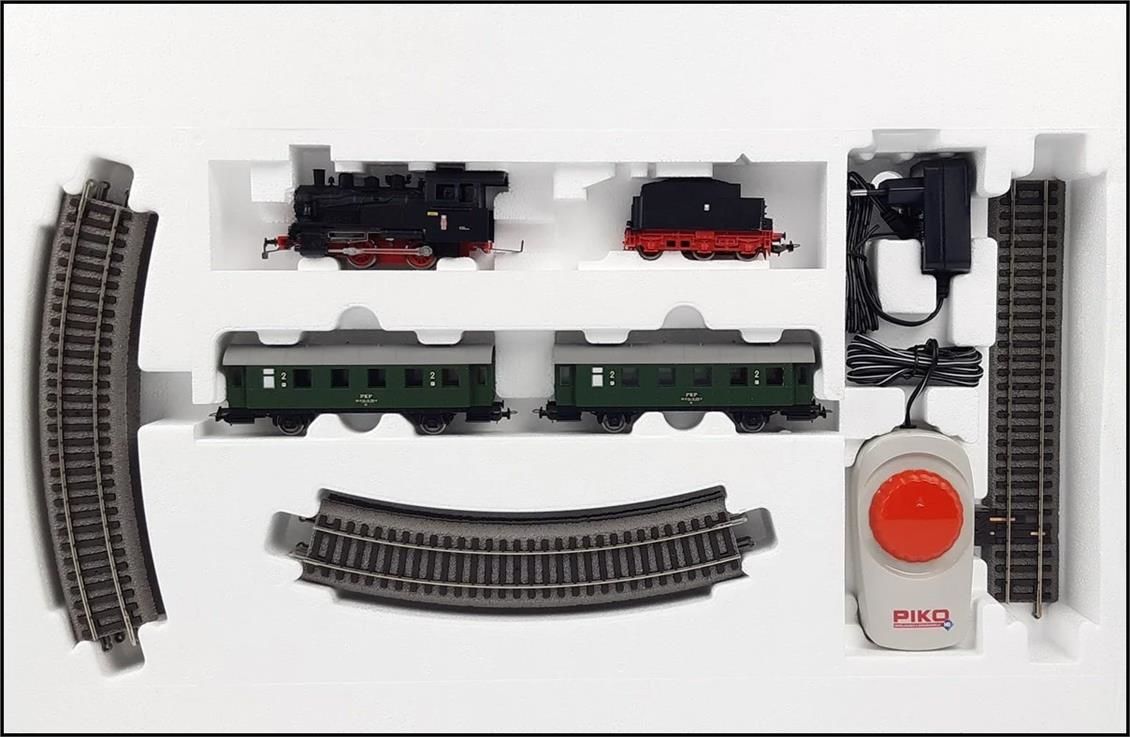 PİKO, Starter Set Passenger Train with Steam loco PKP, PIKO A-Track w ...
