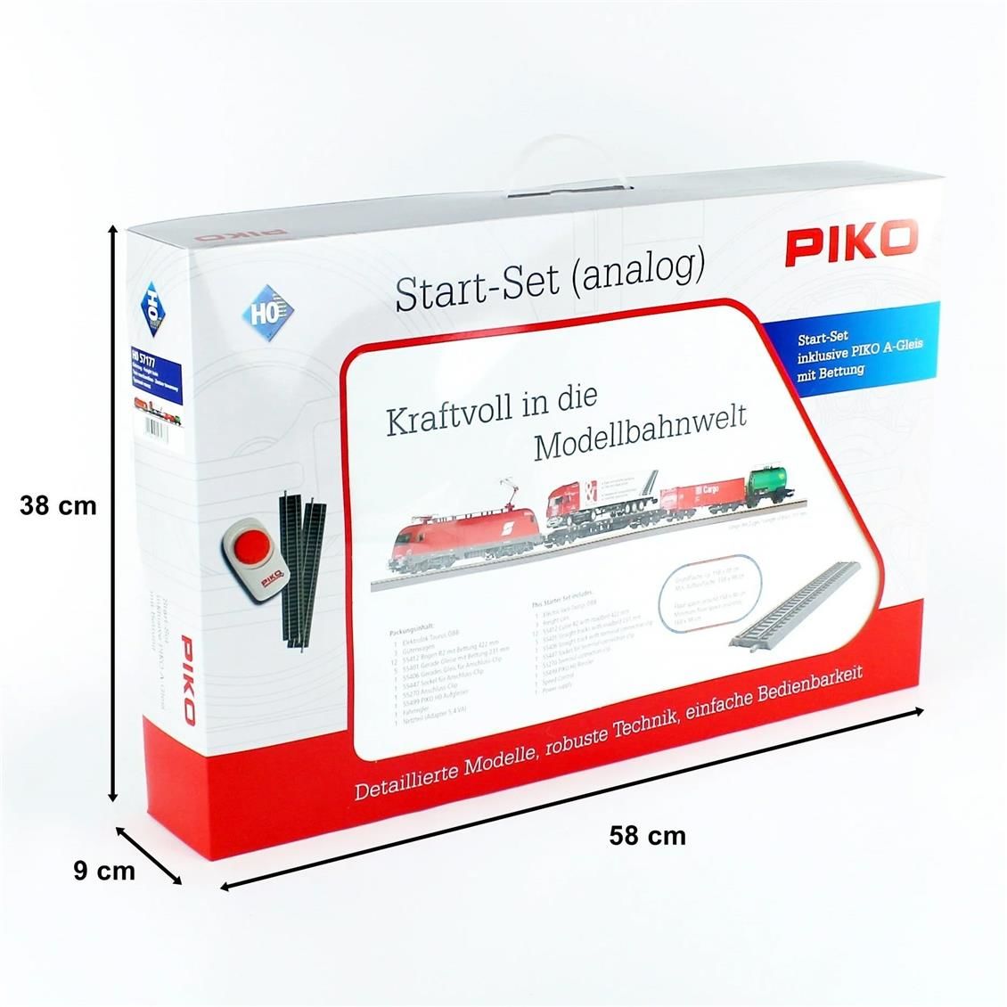 PİKO, Starter Set Taurus ÖBB w.3 Freight Cars, PIKO A-Track w. Railbed,