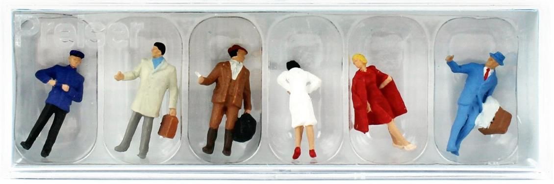 PREISER, Preiser 14029 1/87 Ölçek Platformda Bekleyen Yolcu Figürleri,